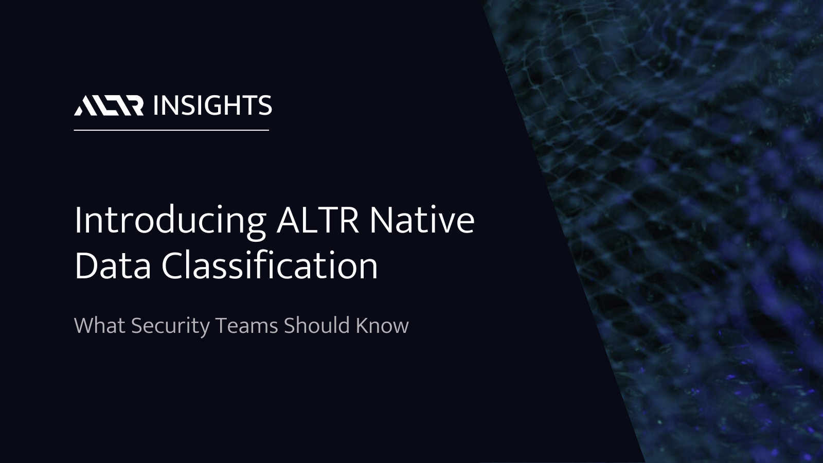 ALTR Native Data Classification